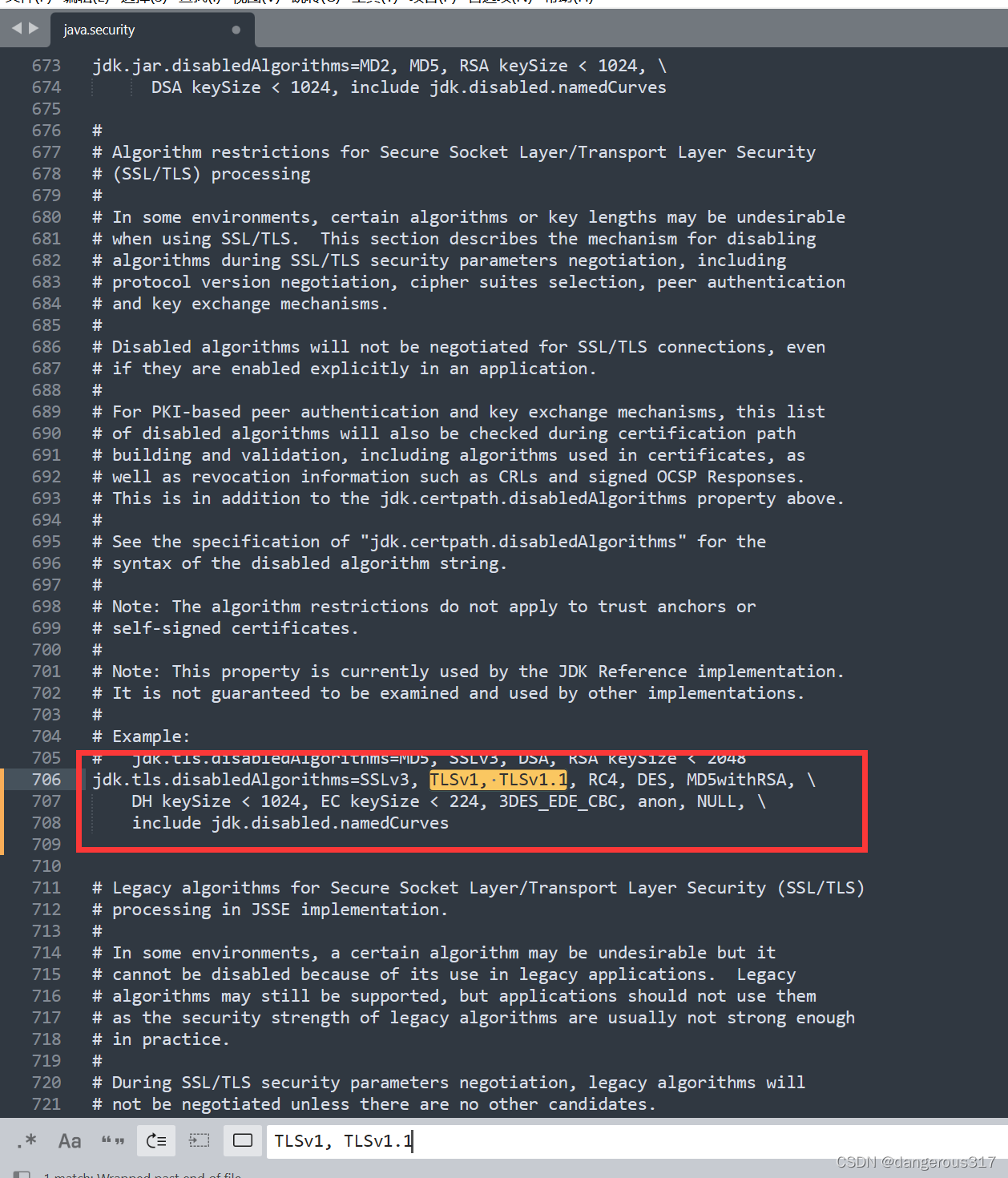 启动项目，报错：The server selected protocol version TLS10 is not accepted by client preferences [TLS12 ...