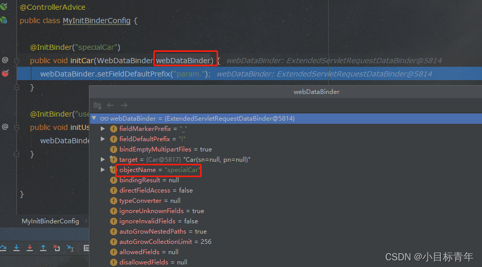 Springboot @InitBinder处理from-data表单传参，指定参数默认新增前缀_springboot form-data传参数-CSDN博客