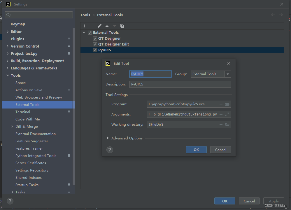 pycharm配置错误小结 Error: No such file or directory:_python.exe -m pyqt5.uic.pyuic mainwindow.ui -o ...