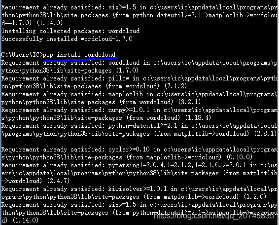 python 安装wordcloud包出现Error_pip install wordcloud error-CSDN博客