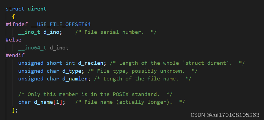 C语言里的dirent结构体的d_reclen变量的理解_c dirent结构体-CSDN博客
