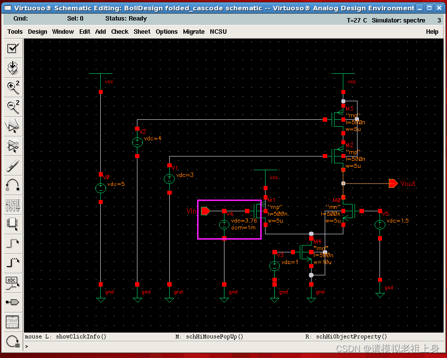 virtuoso IC5141 实验三 Cascode OTA放大器设计_cascode放大器-CSDN博客