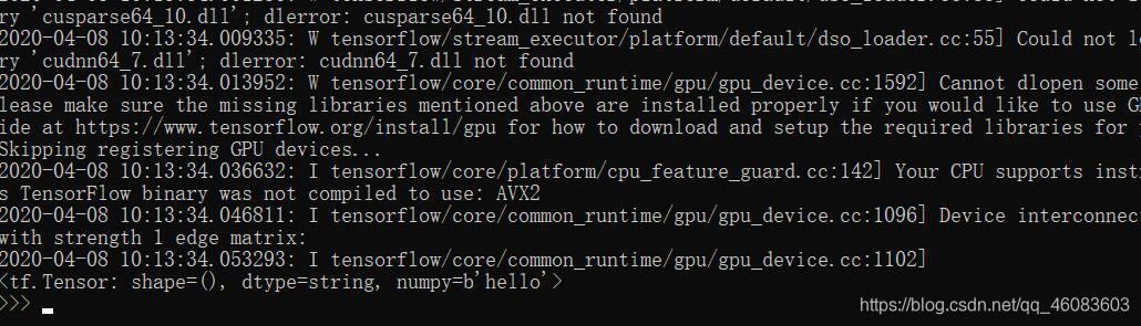 Tensorflow 2.1 安装（CPU版本＋GPU版本）_2.1.1+cpu是gpu版本吗-CSDN博客