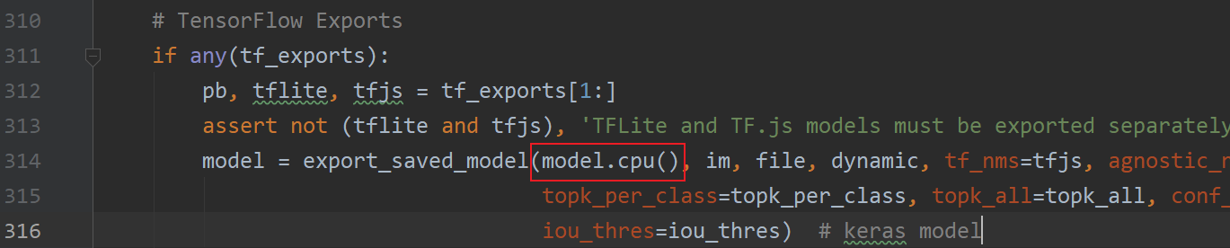 【Bug解决】TensorFlow saved_model: export failure: can‘t convert cuda:0 device type tensor to numpy ...