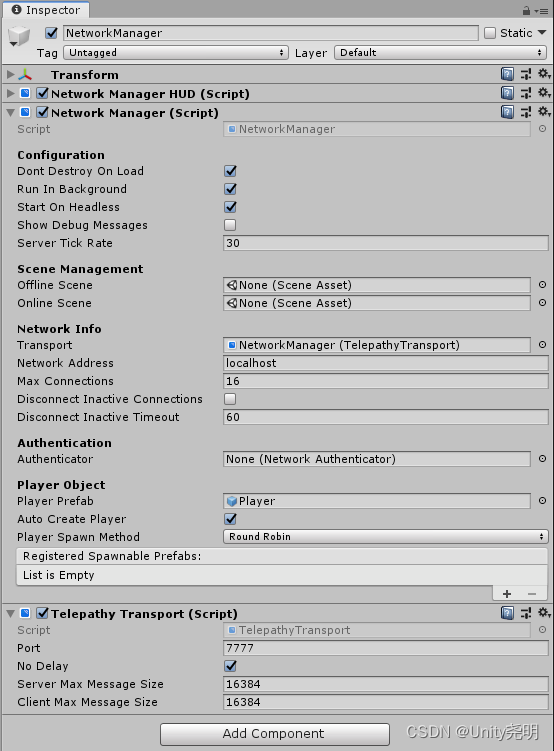 [Unity Mirror] Network Manager_unity networkmanager-CSDN博客