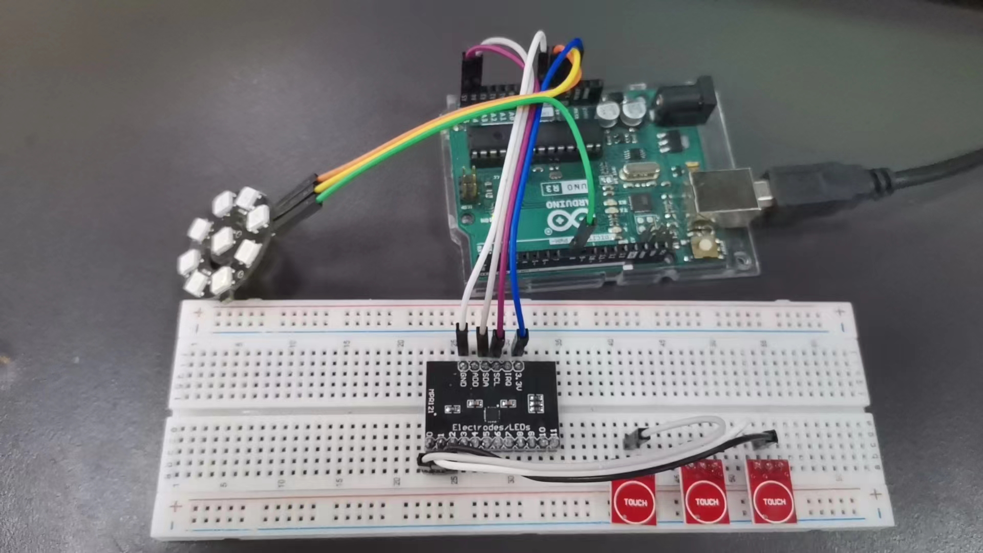 Arduino UNO驱动MPR121接近电容式触摸传感器控制WS2812彩灯-CSDN博客