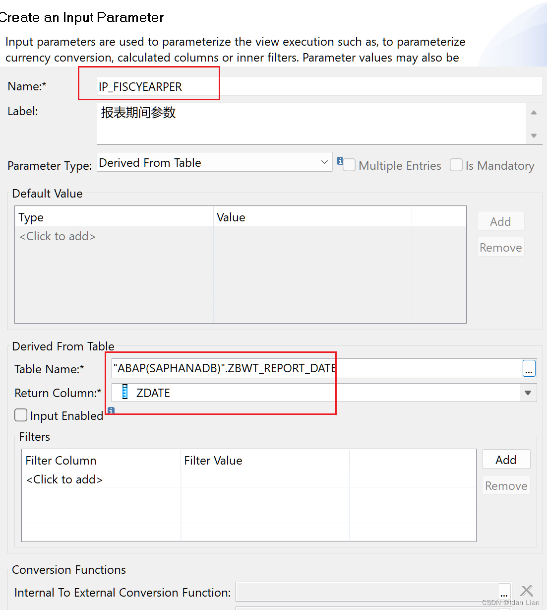 HANA:计算视图-图形化视图-“参数“-引用表数据（性能优化）_hana view create variable input parameter bw query-CSDN博客