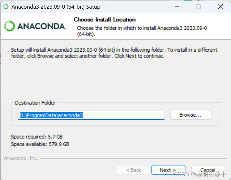 Warning: ‘Destination folder‘ contains 1 spaces. This can cause problems with several conda ...