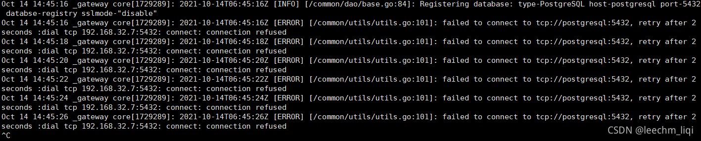 记录一次postgresql连接失败问题harbor Failed To Initialize Database Failed To Co Csdn博客