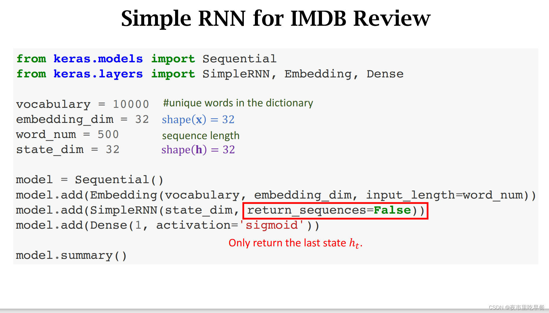 RNN模型与NLP应用：Simple RNN模型-3_simplernn参数-CSDN博客
