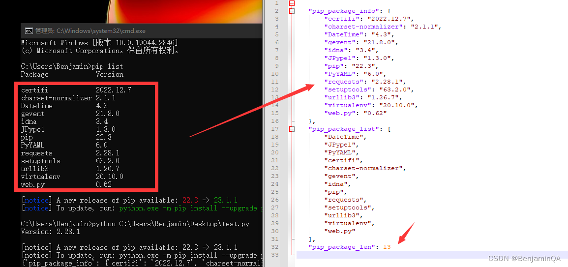 Python 实现pip环境管理 Python执行CMD命令 Python获取pip list环境所有的包信息 包列表 包数量 包管理 pip list信息导出 pip包管理 pip管理 ...