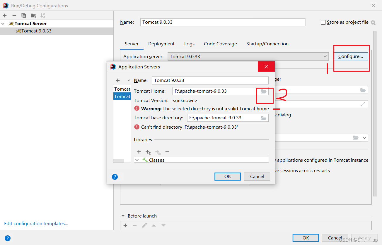 Error running ‘Tomcat 9.0.33‘: Can‘t find catalina.jar_tomcat9 can not find catalina.jar-CSDN博客