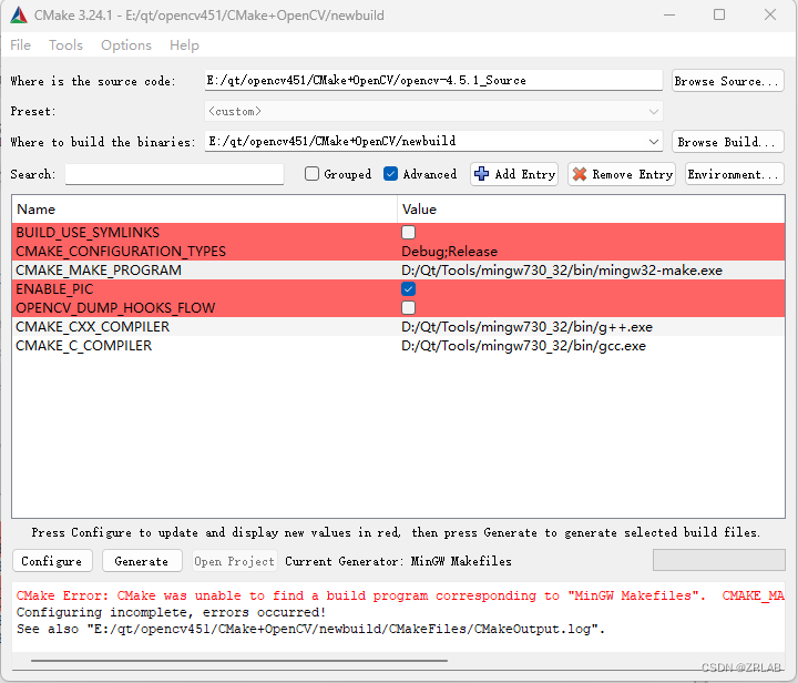 windows+QT5.14.1_MinGW_32bit+opencv4.5.1+CMake3.24编译并配置Qt使用opencv_opencv32位编译使用-CSDN博客