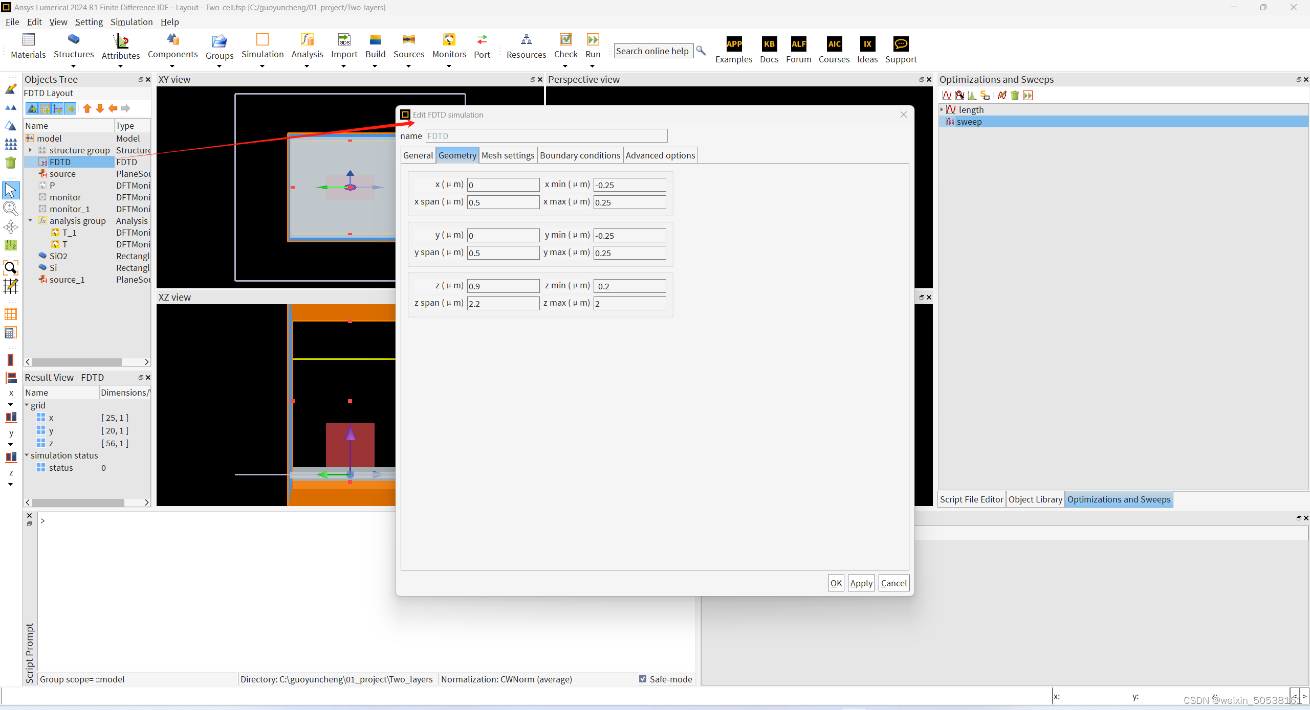Ansys Lumerical FDTD几何相位的参数扫描_fdtd参数扫描-CSDN博客