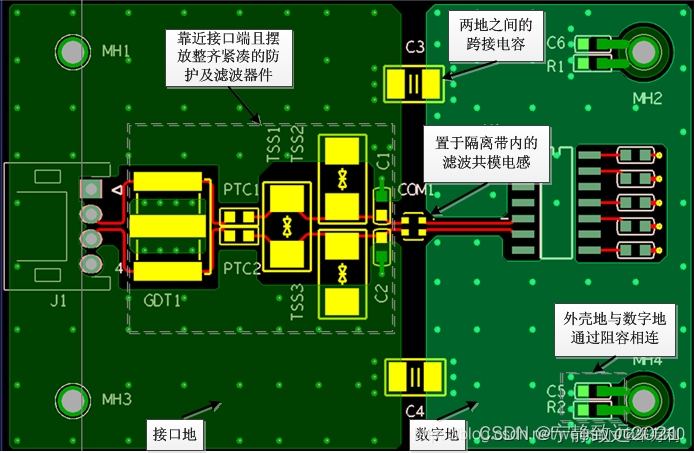RS232，RS485接口模块PCB布局布线EMC浪涌防护设计规范_rs485 pcb布线-CSDN博客