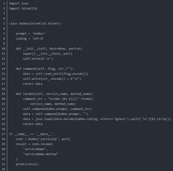 Python + Telnet 命令实现自动化测试 Dubbo 协议接口_python dubbo接口自动化测试-CSDN博客