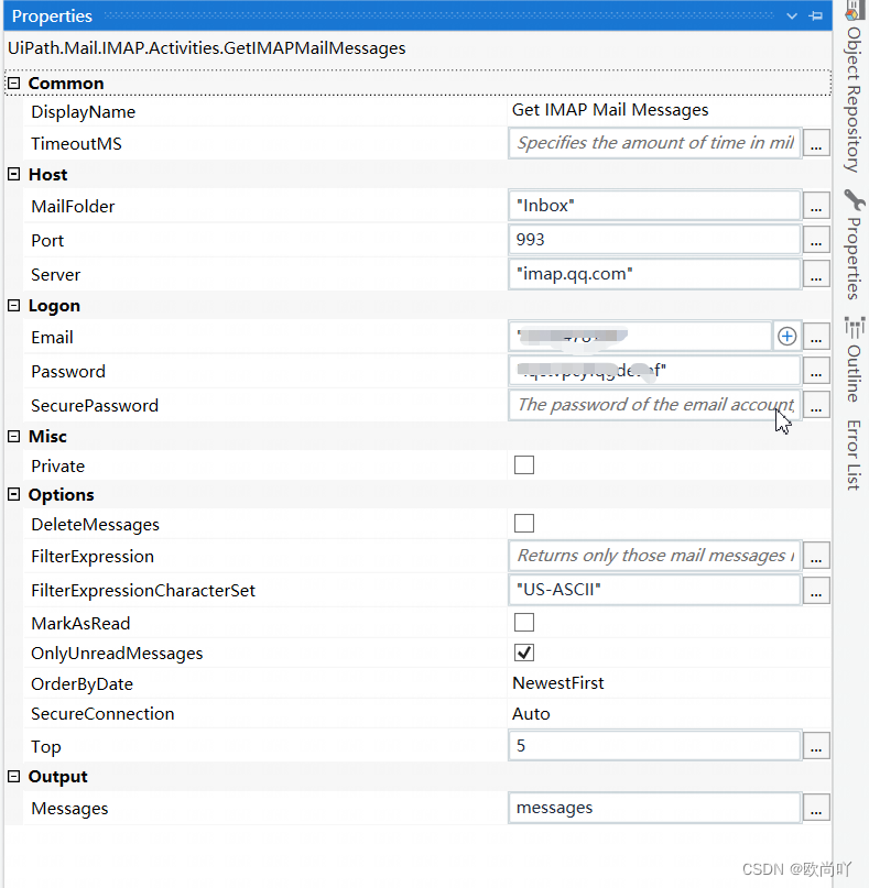 UiPath之获取邮件以及邮件处理_uipath获取imap邮件消息-CSDN博客