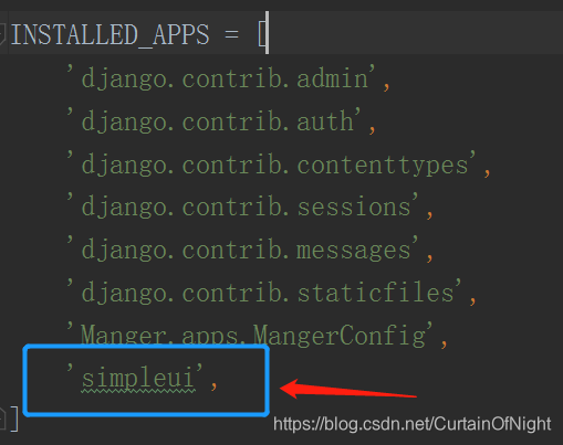 使用django-simpleui时报“ModuleNotFoundError：No module named ‘simpleuidjango’_modulenotfounderror: no ...