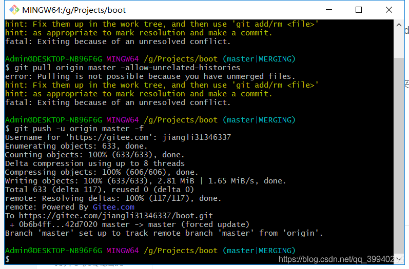 解除git对项目的版本控制和Push to origin/master was rejected_怎么取消 change to push to origin-CSDN博客