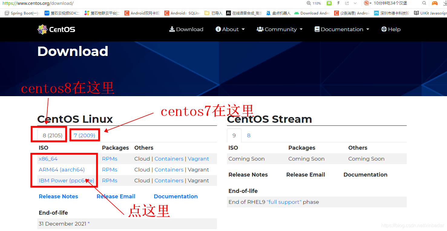CentOS官方免费下载地址，包含CentOS7和CentOS8_centos8.7下载-CSDN博客