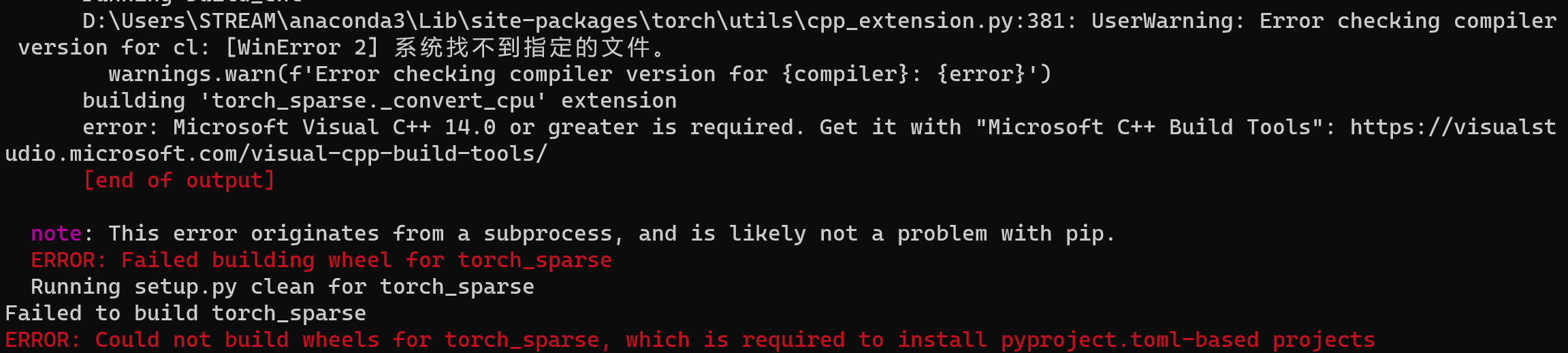 GTN代码torch-sparse，gpu改cpu_userwarning: error checking compiler version for c-CSDN博客