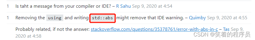 【c 中关于abs 函数的告警问题】“abs“ Is Ambiguousc C 266 C Is Ambiguous Csdn博客