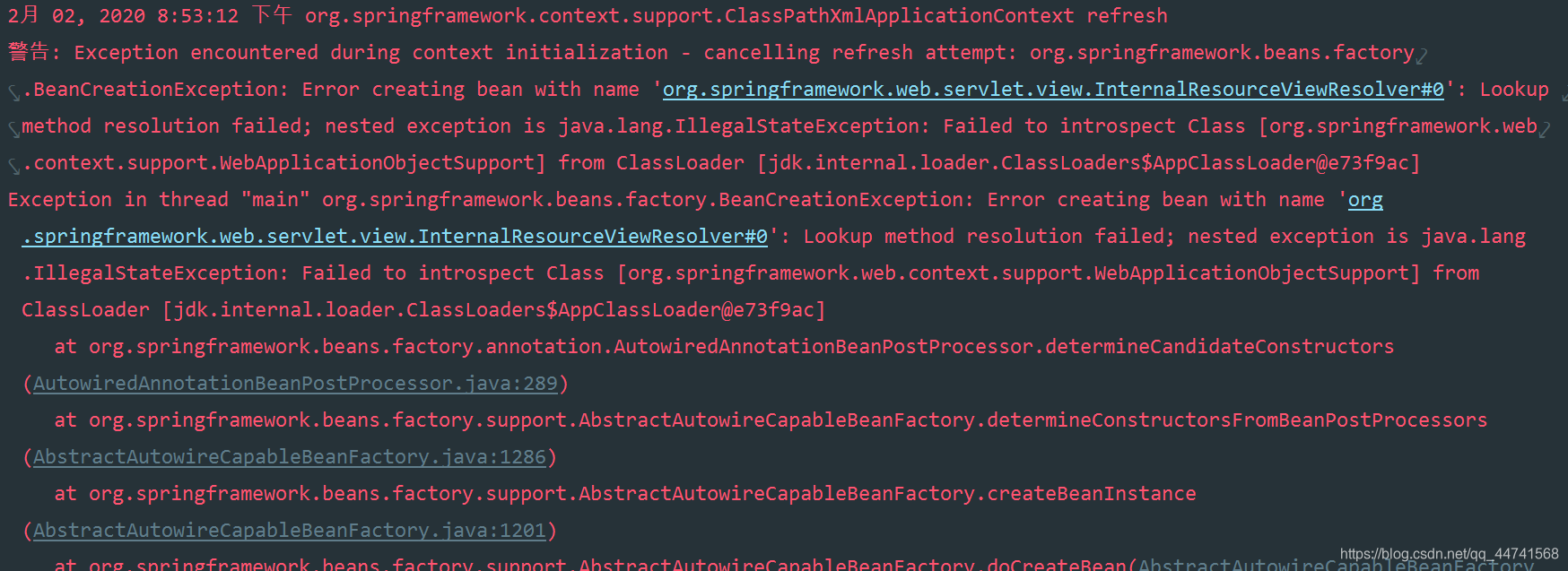 Exception encountered during context initialization - cancelling refresh attempt_exception ...