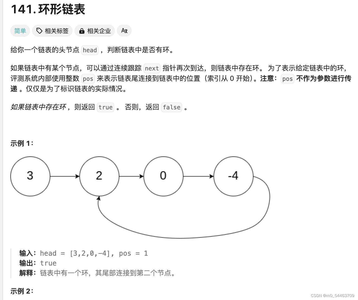 Leetcode Hot 100 141 环形链表 Csdn博客