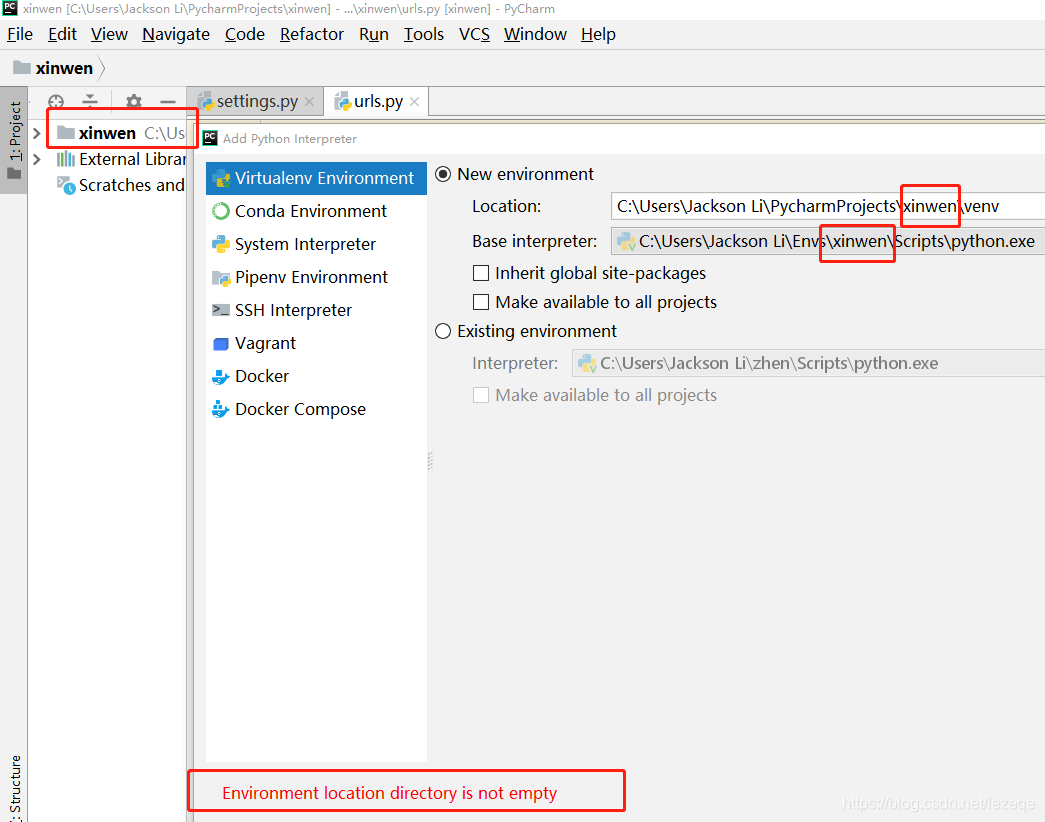 解决“PyCharm报错:Please specify a different SDK name”（win10，虚拟环境问题）-CSDN博客