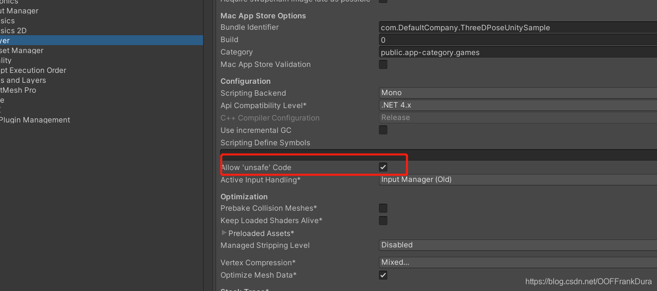 Unity3D error CS0227: Unsafe code may only appear if compiling with /unsafe..._unity项目再次启动 safe ...