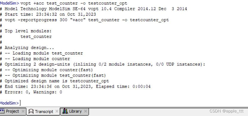 Modelsim 使用教程（2）——Basic Simulation_modelsim -voptargs=+acc-CSDN博客