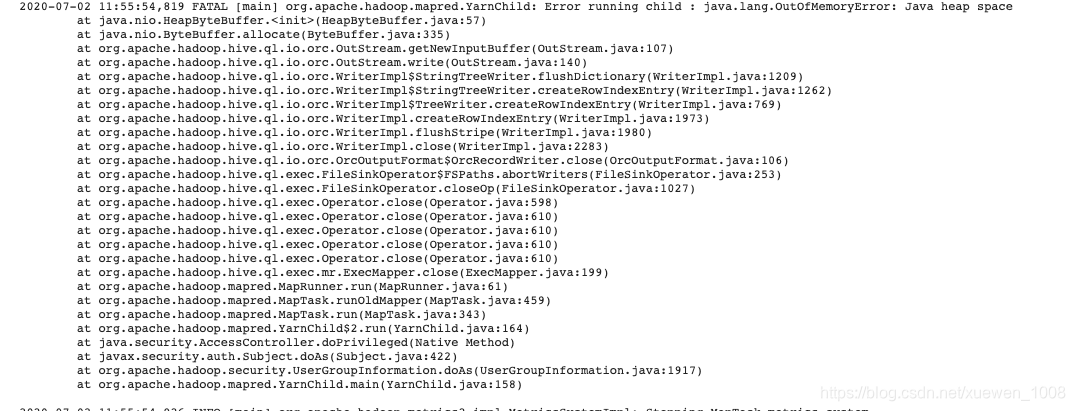 hive Error: Java heap space_error: java heap space failed: execution error, re-CSDN博客