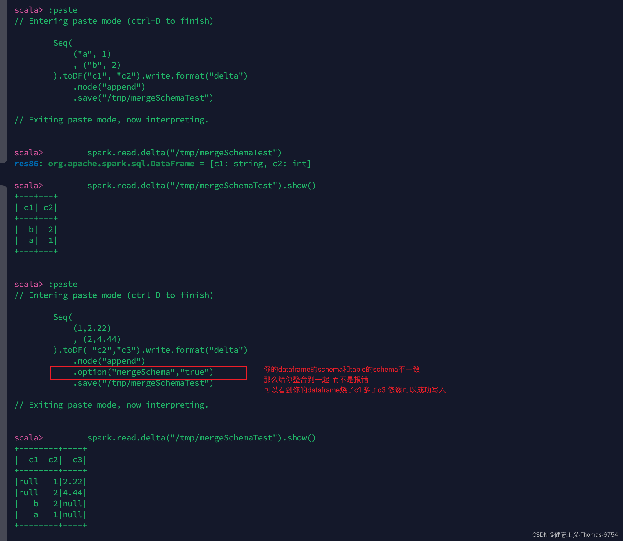 delta.io 数据湖 append模式之 mergeSchema(默认false)-CSDN博客