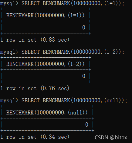 MYSQL——时间盲注BENCHMARK()_mysql benchmark-CSDN博客