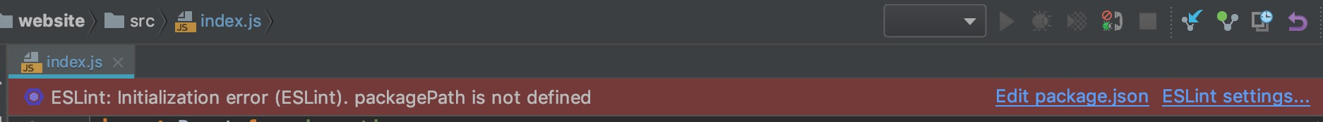 ESLint报错已解决 ESLint: Initialization error (ESLint). packagePath is not defined_idea 中 ...