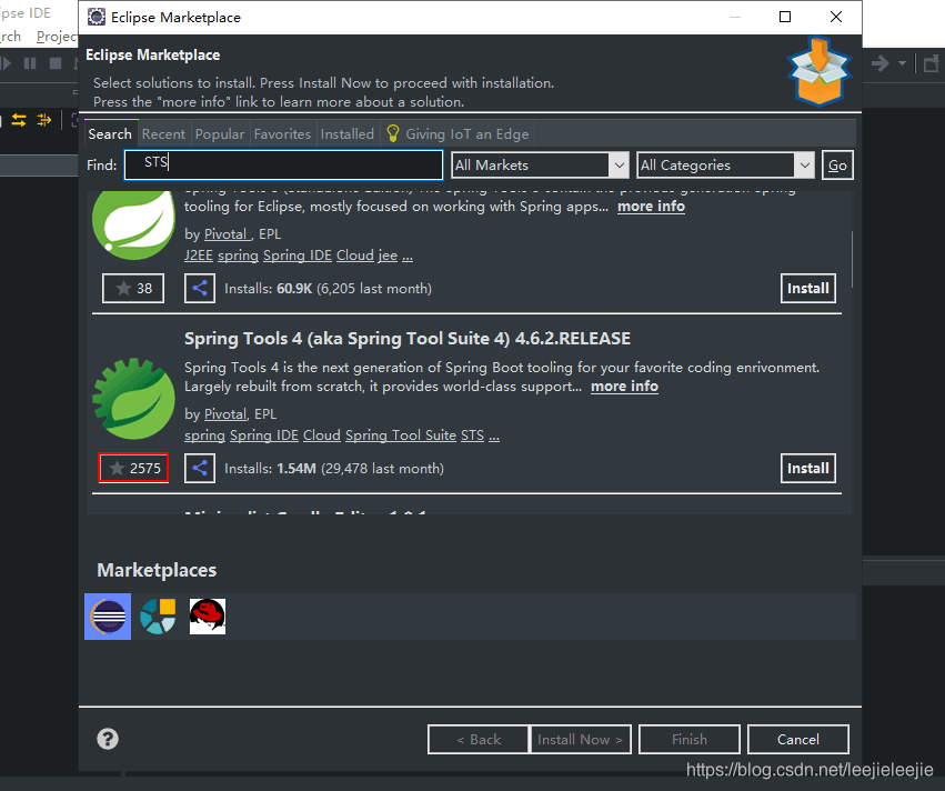 eclipse4.15/16.0通用教程 安装springsource-tool-suite；STS4没有spring；没有spring Bean configuration file ...