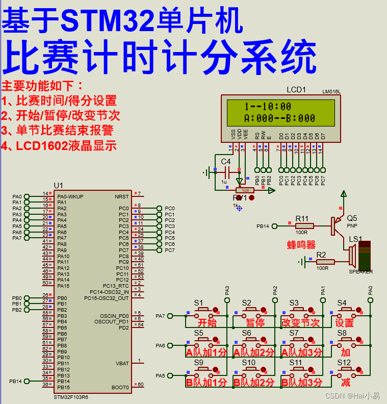 【Proteus仿真】【STM32单片机】比赛计时计分系统设计_proteus仿真设计大赛作品-CSDN博客