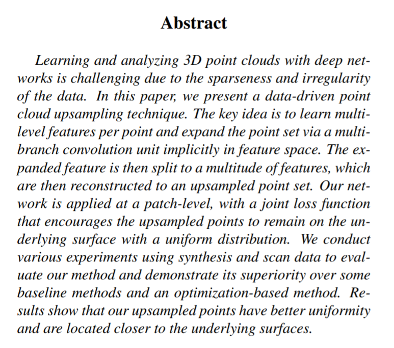 【论文阅读】[CVPR 2018] PU-Net： Point Cloud Upsampling Network. [tensorflow ...