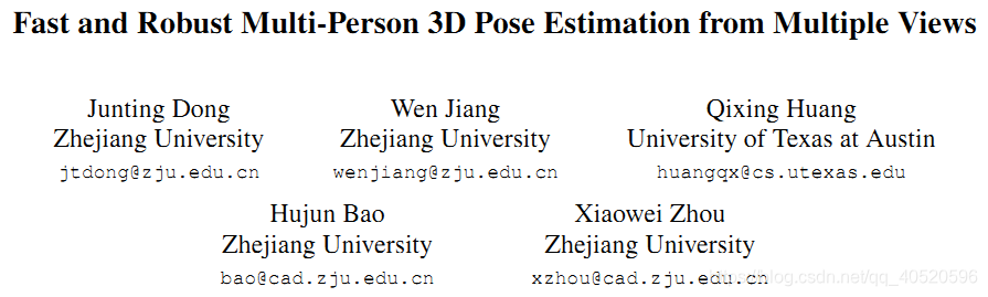 基于多视角人体姿态(一)Fast and Robust Multi-Person 3D Pose Estimation_3d multi-person pose estimation-CSDN博客