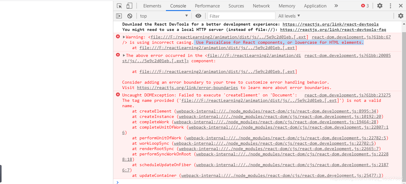 react .jsx文件报错＜xxx/＞is using incorrect casing_is using incorrect casing. use pascalcase for reac ...