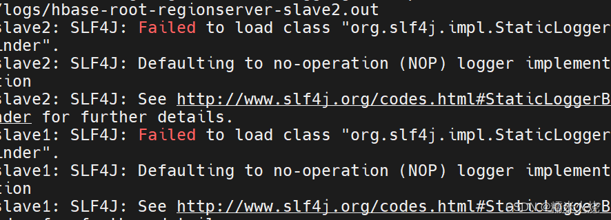 hbase报错_启动hbase时 failed to load class "org.slf4j.impl.stat-CSDN博客