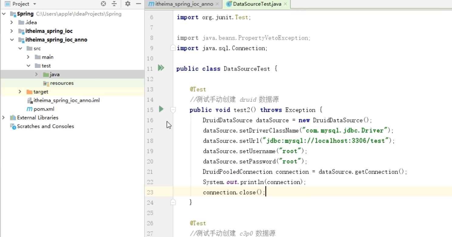java202304java学习笔记第六十天-ssm-spring配置文件-手动创建Druid数据源_springboot 手动创建 druiddatasource-CSDN博客