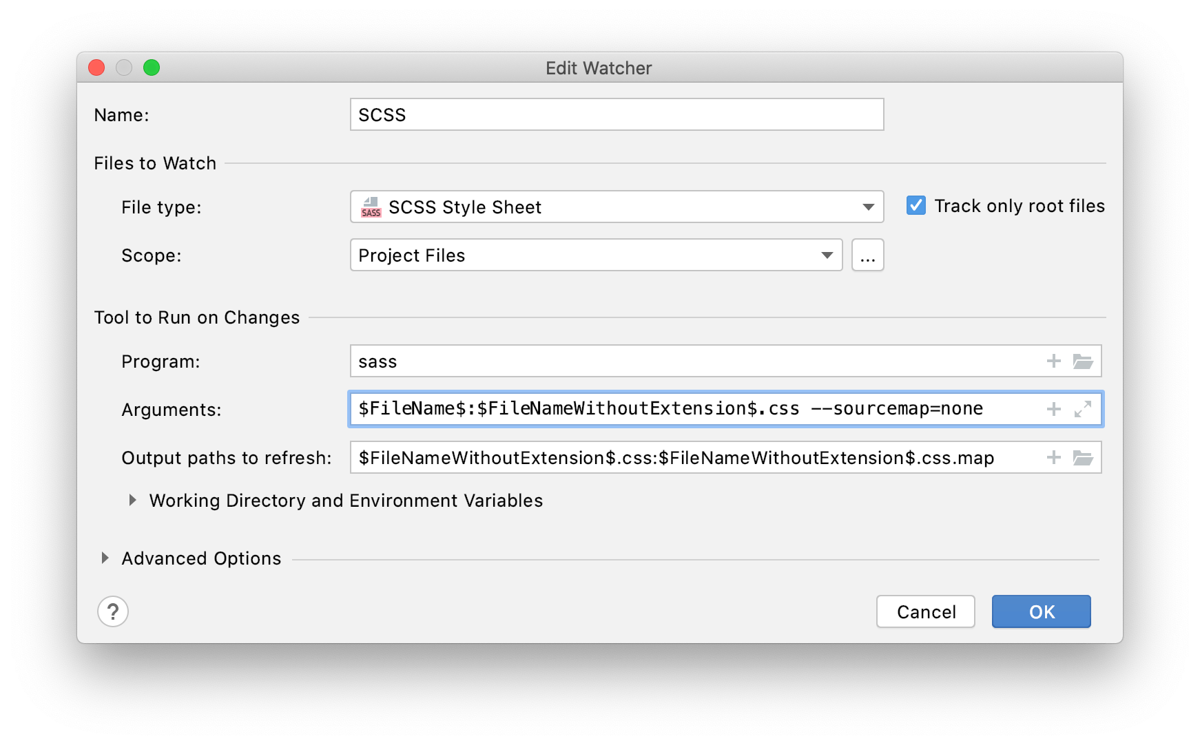 JetBrains 系列开发工具，如何配置 `SCSS` `File Watcher` ，相关输出配置参数详解：webStorm phpStorm IDEA_file watcher 没有 ...