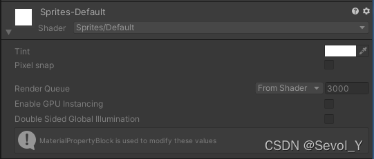 SpriteRender MaterialPropertyBlock used to modify these values_materialpropertyblock is used to ...