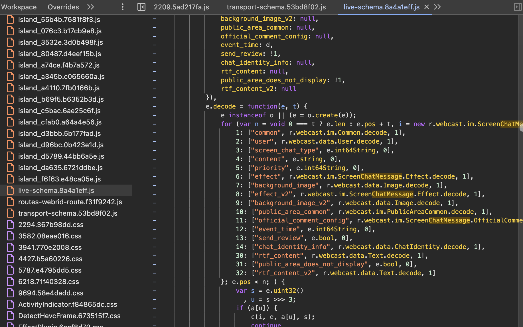 直播的js代码debug解析找到protobuf消息的定义_webcastranklisthourentrancemessage-CSDN博客
