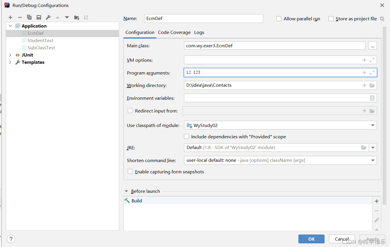 Idea基本使用（十）：命令行参数idea设置命令行参数 Csdn博客