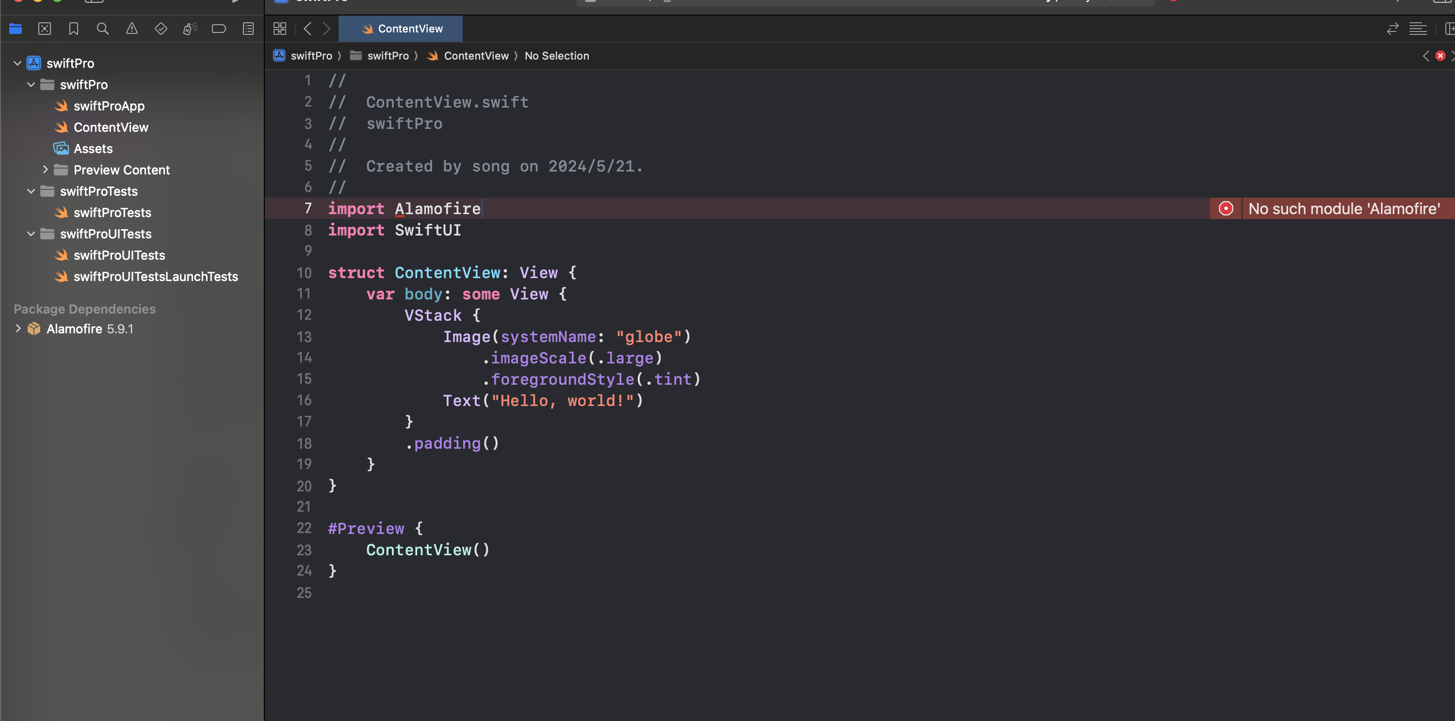 xcode依赖包package已经安装，但是提示No such module ‘Alamofire‘解决办法_no such module 'alamofire-CSDN博客