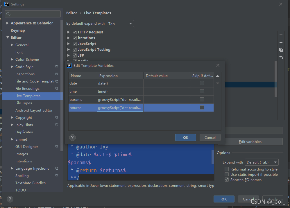 IDEA-自定义方法注释模板（去param括号、return全类名）-保姆级！！！_idea 方法注释模板return去除前缀-CSDN博客