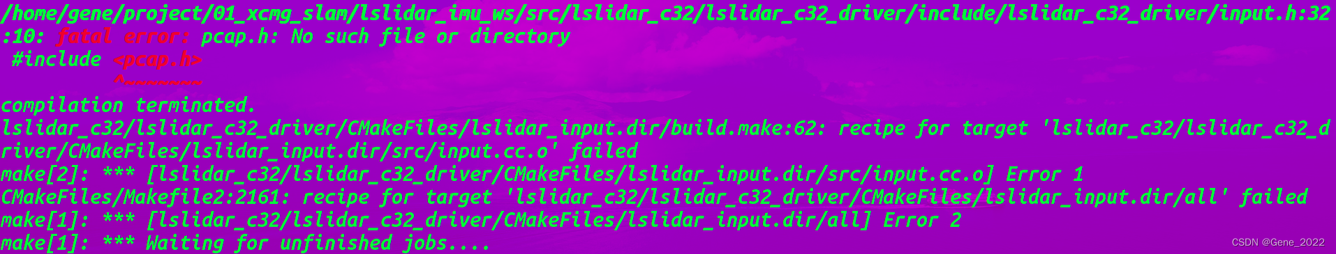 ROS 、SLAM、Navi 学习 error整理_fatal error: pcap.h: no such file or directory-CSDN博客