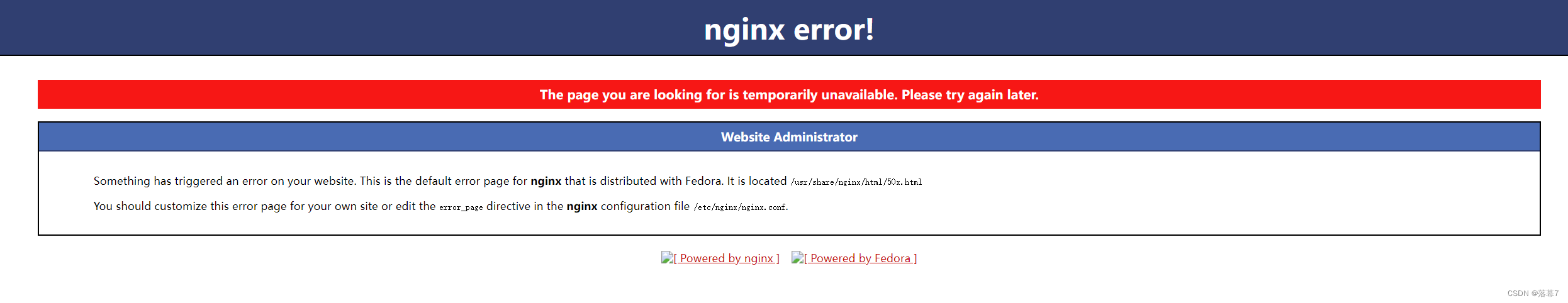 出现nginx error 问题_something has triggered an error on your website. -CSDN博客